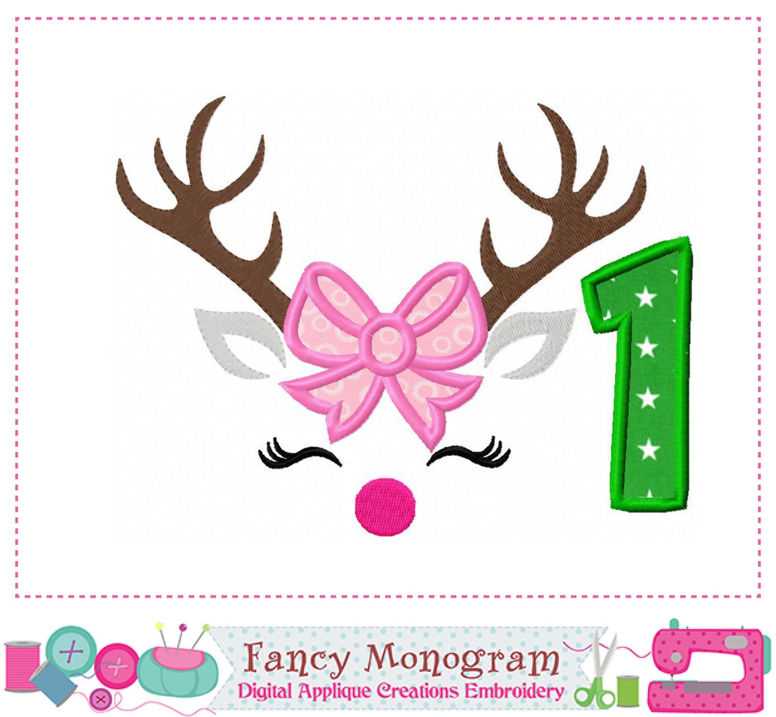 Christmas Numbers embroidery Reindeer Numbers applique | Etsy