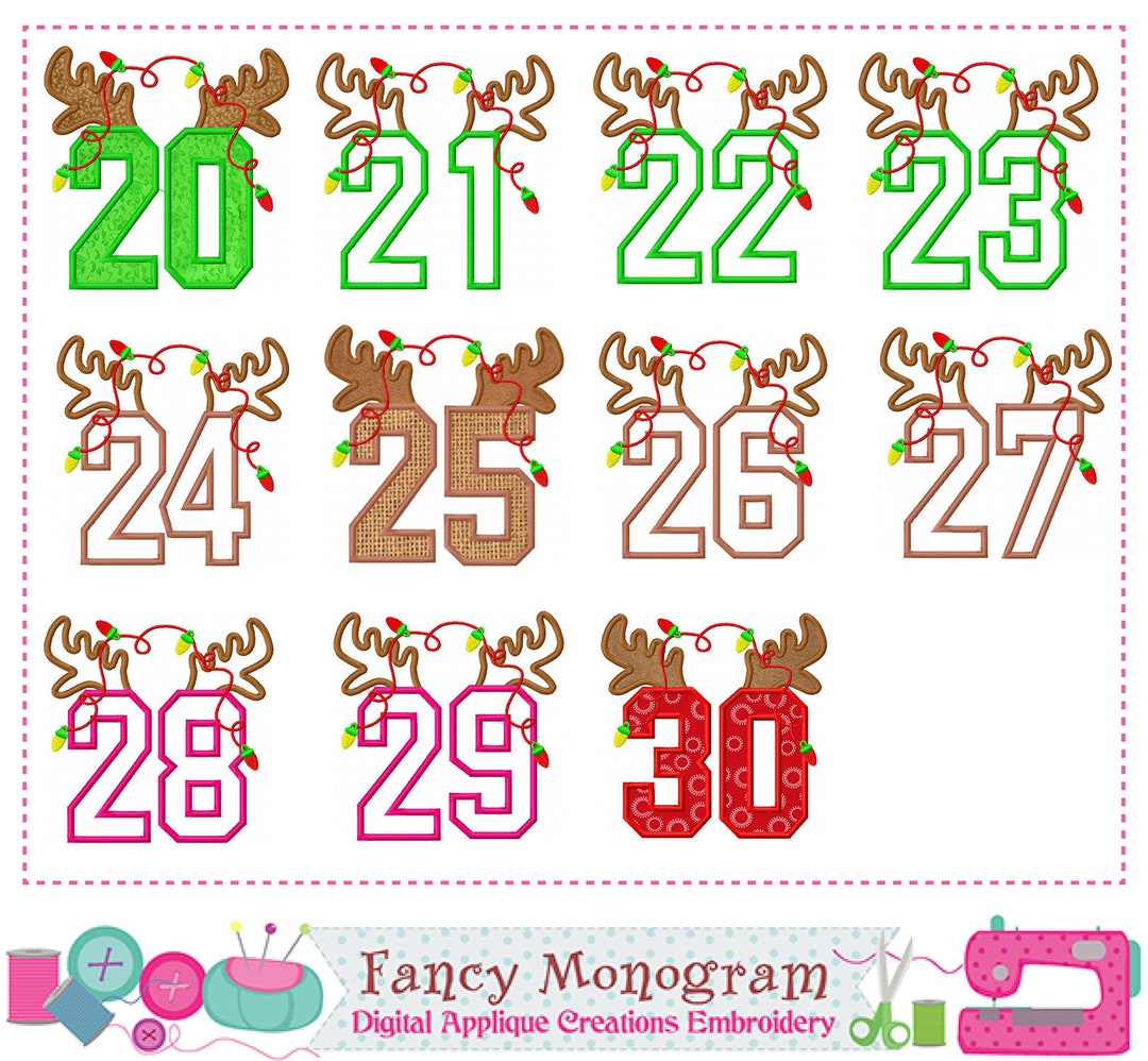 Machine Embroidery Numbers Design, Christmas Reindeer Applique ...