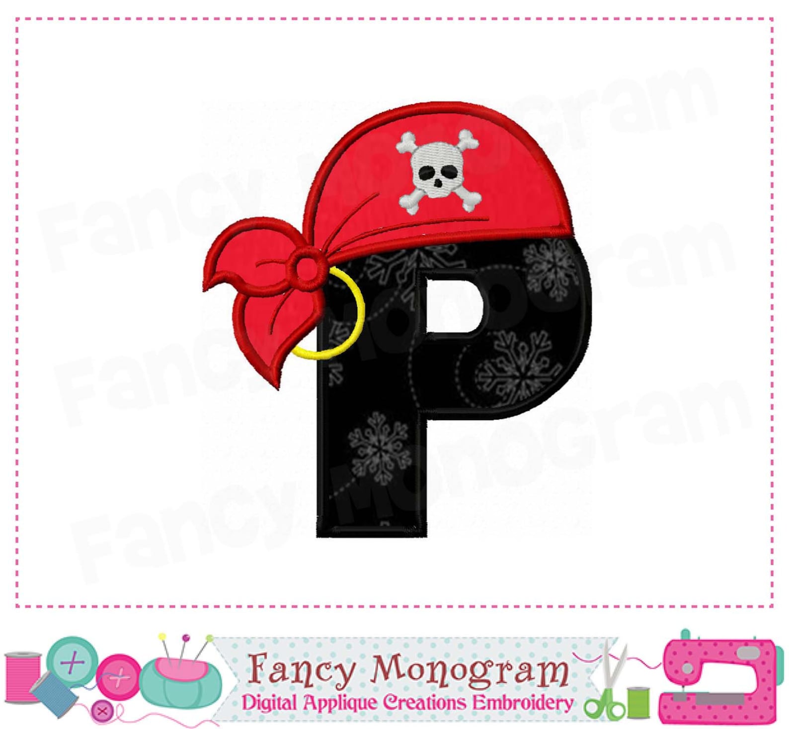Pirate Alphabet embroidery Pirate Monograms A-Z design | Etsy