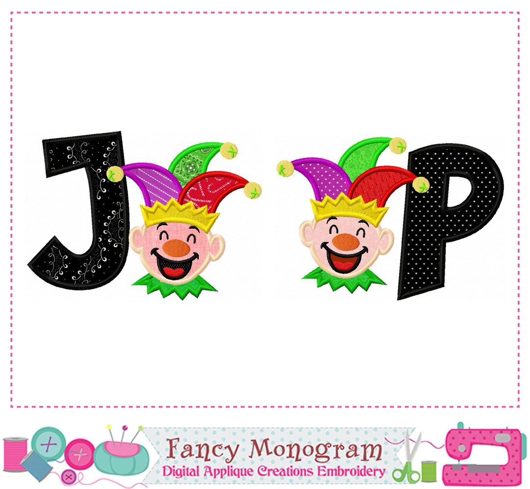Mardi Gras Clown Alphabet - Carnival Machine Embroidery Fonts 236C - Etsy