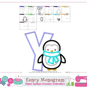 Penguin Alphabet Design Christmas Monograms Design Winter Letters ...