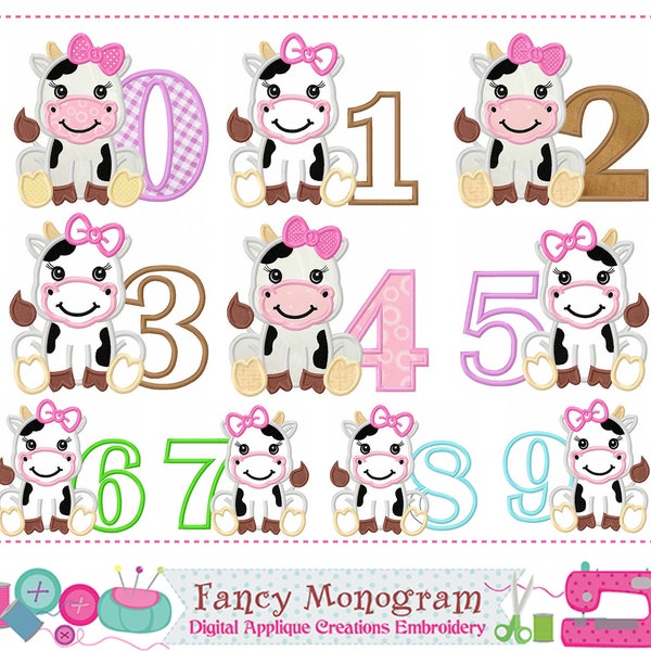 Cow Applique Design - Etsy