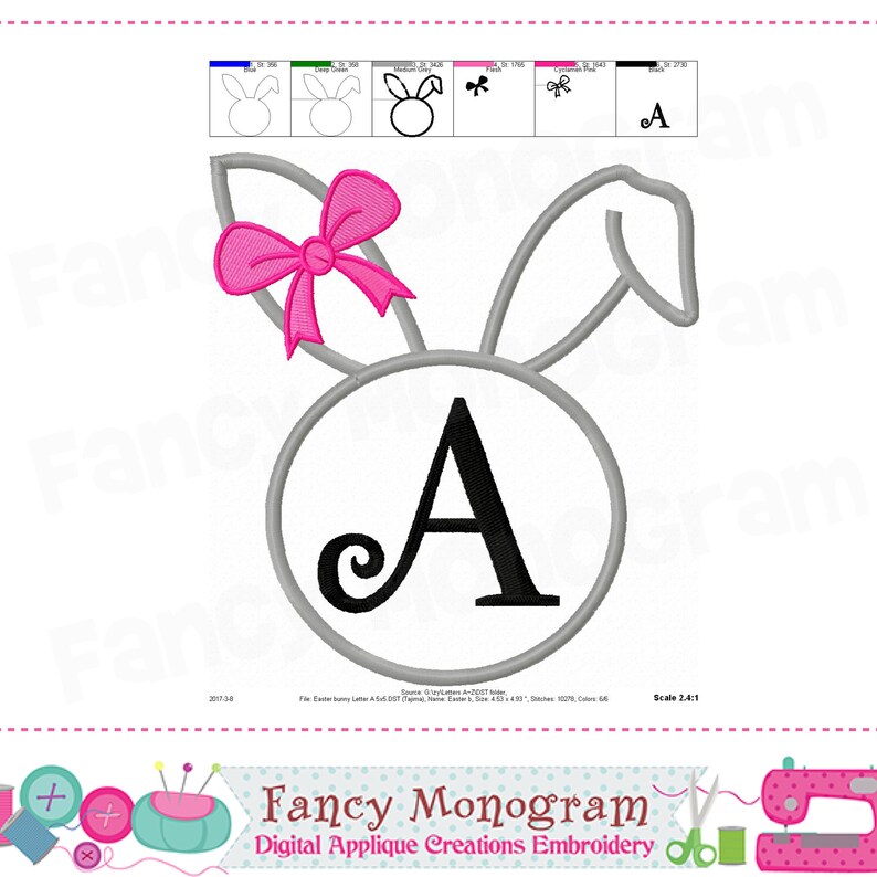 Easter Alphabet Embroidery Bunny Letters Applique Bunny - Etsy