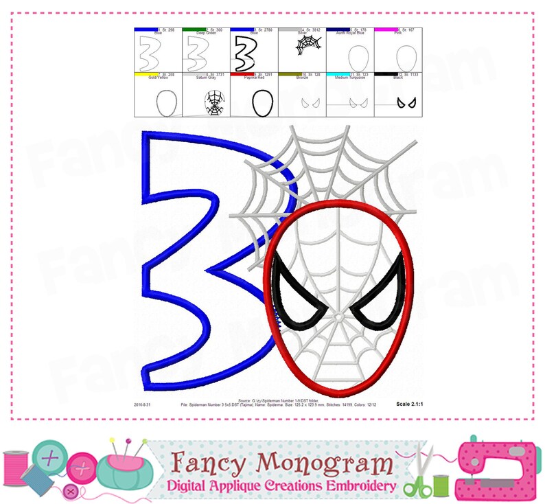 Spider-man Numbers Applique Spider-man Birthday Numbers - Etsy