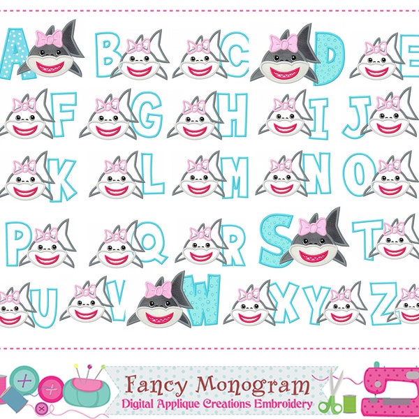 Shark Applique - Etsy