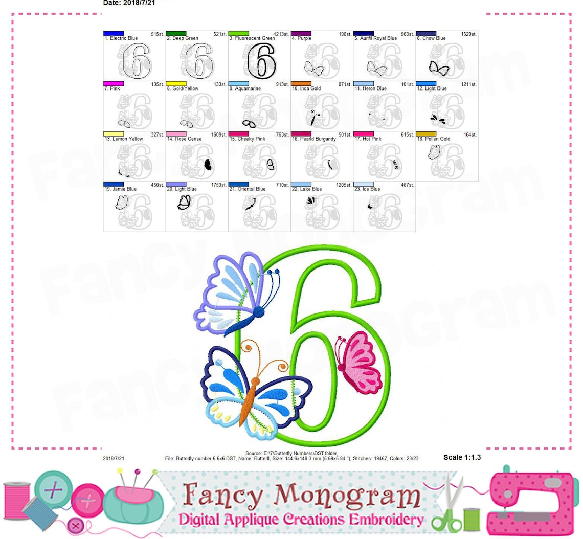 Butterfly Number 6 Applique Easter Number 6 My 6th - Etsy