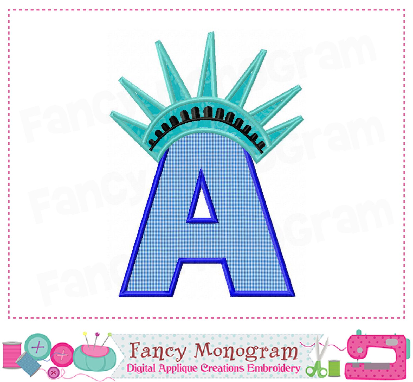 Liberty Crown Alphabet Embroidery 4th of July Monogram - Etsy