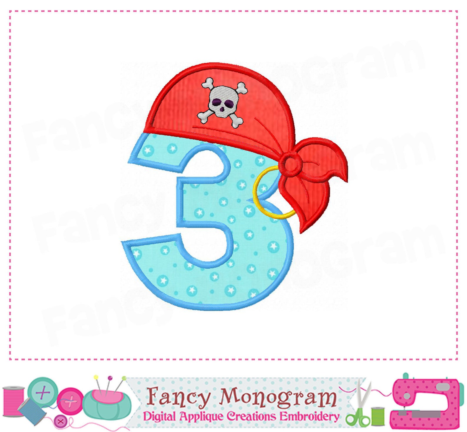 Pirate Numbers Applique Birthday Numbers Embroidery Pirate | Etsy