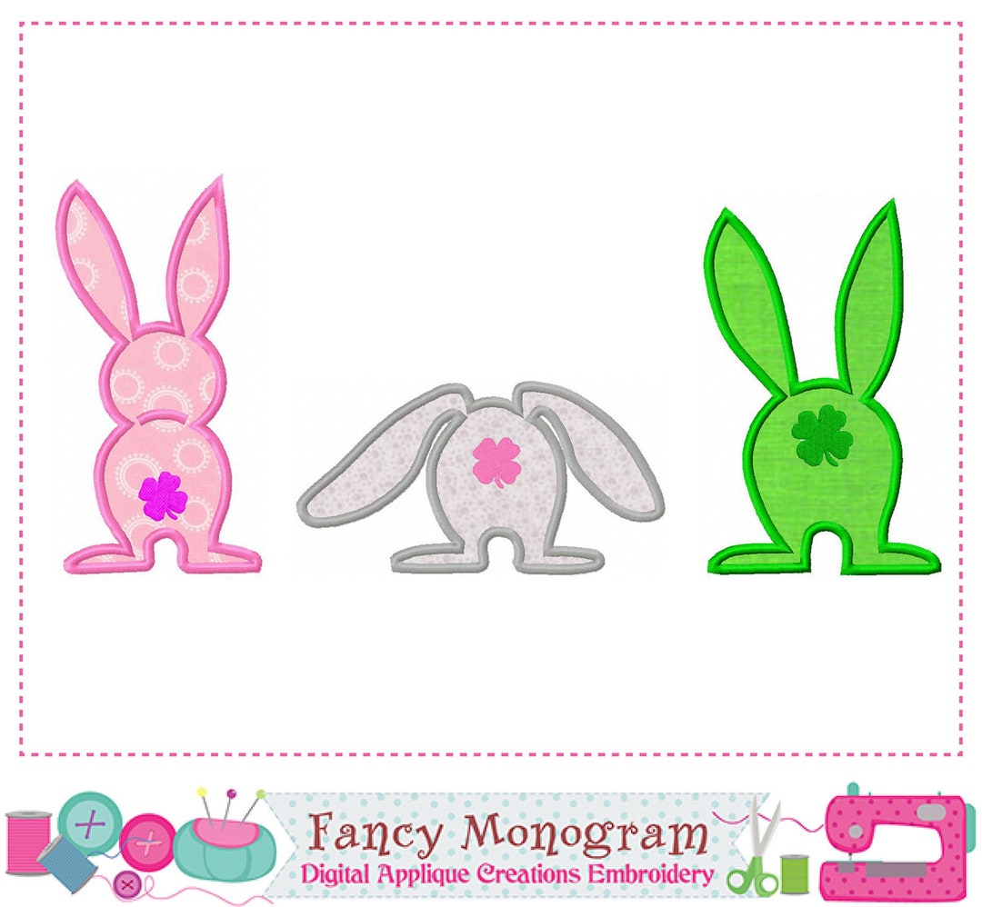 Machine Embroidery Rabbit Applique Embroidery - Bunny Applique ...