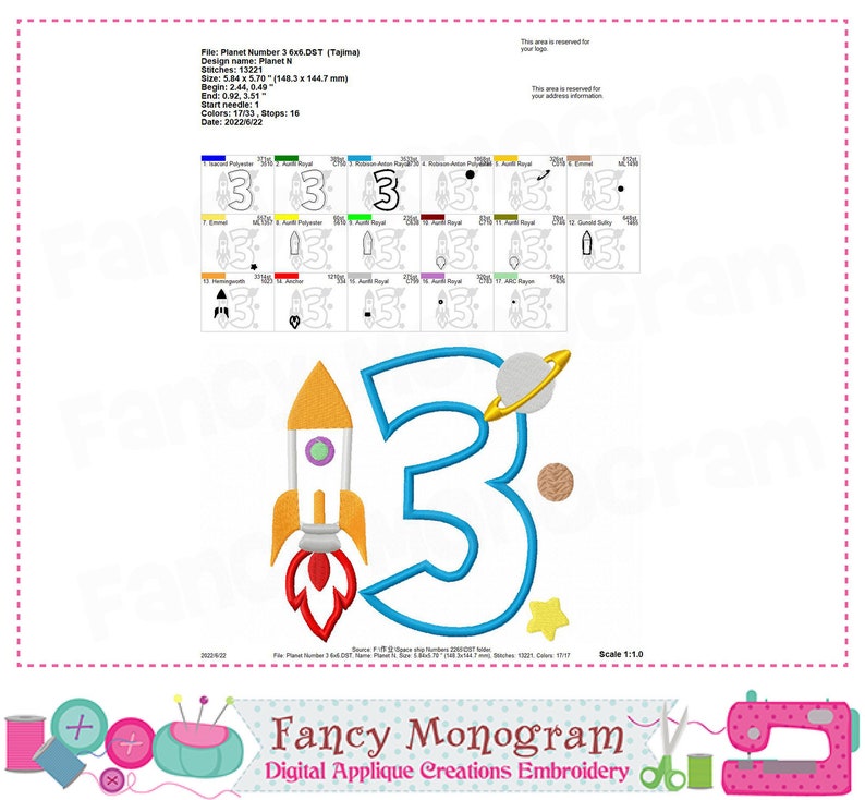 Space Ship Applique Embroidery Numbers Set (digital Download) 2265 - Etsy
