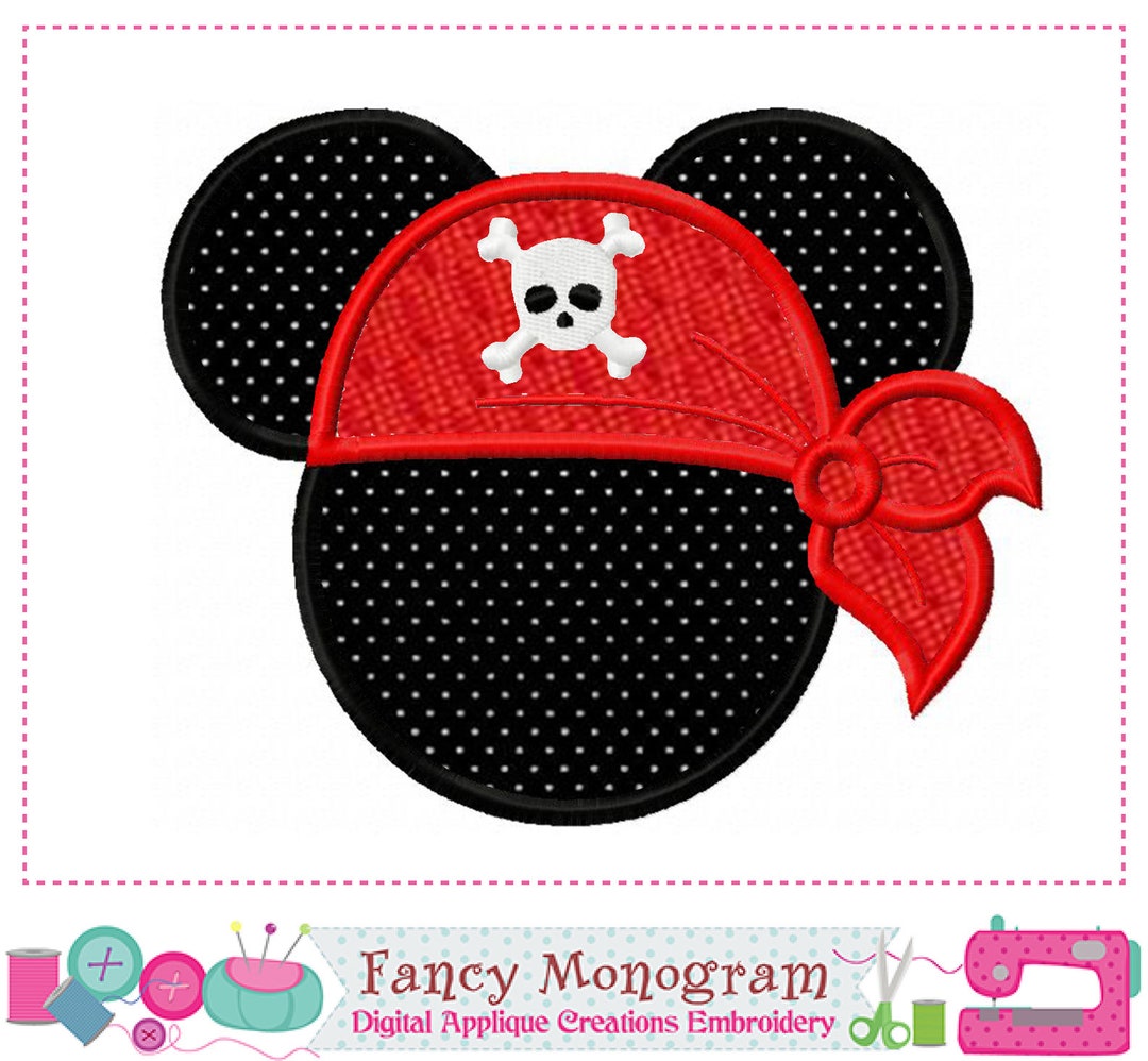 Pirate Applique Embroidery Design Mickey Applique Embroidery Design ...