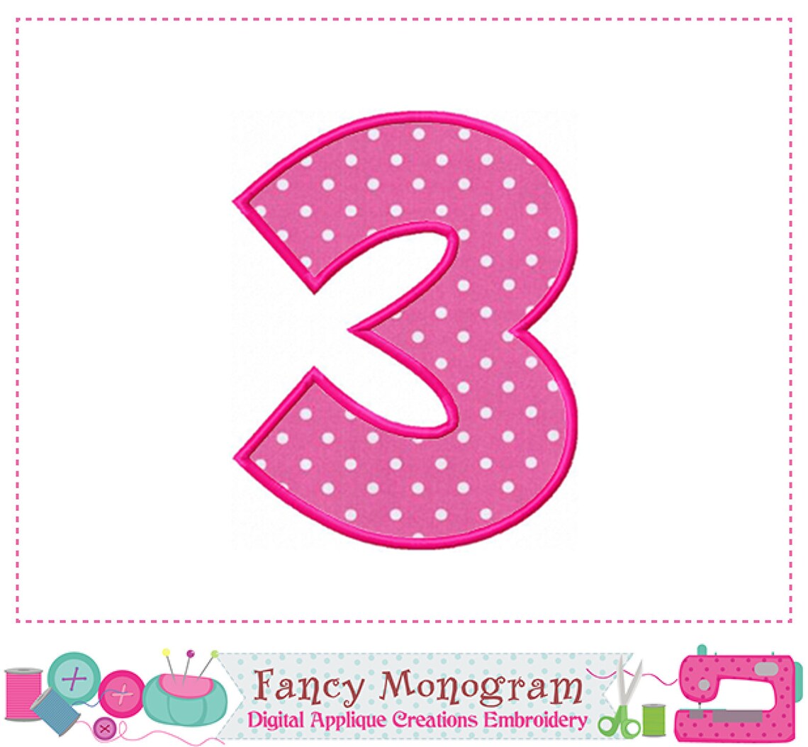Numbers-embroidery Numbers Applique Birthday Numbers | Etsy