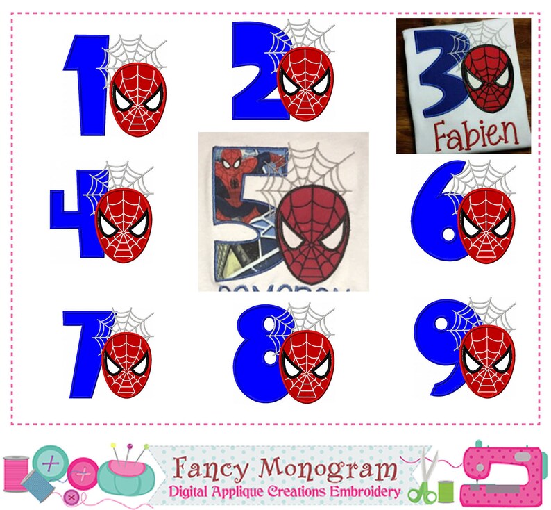 Spider-man Numbers applique Spider-man Birthday numbers | Etsy