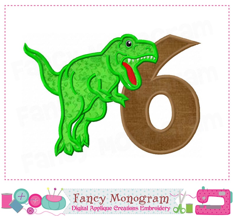 T-rex Numbers Embroidery T-rex Numbers Applique Dinosaur - Etsy