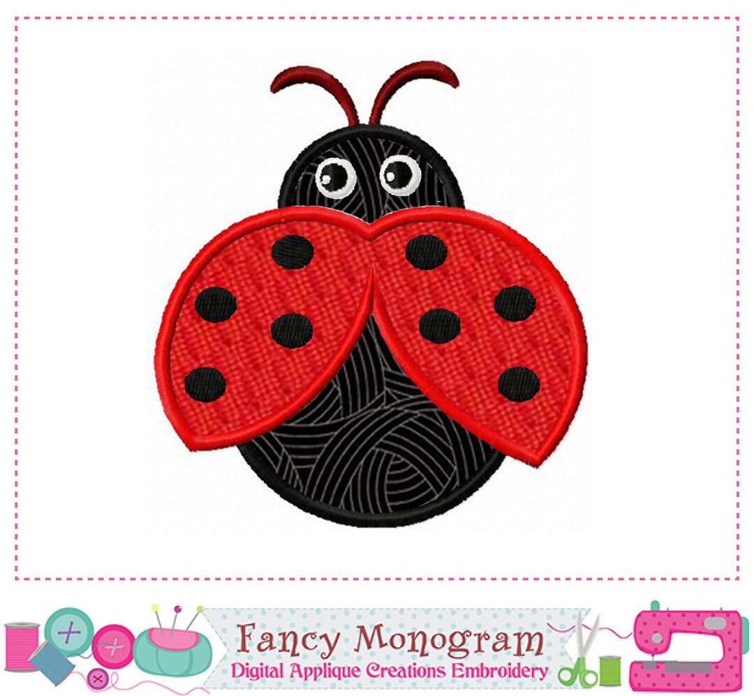 Lady Bug Applique Embroidery Design - Machine Embroidery Pattern -231J ...