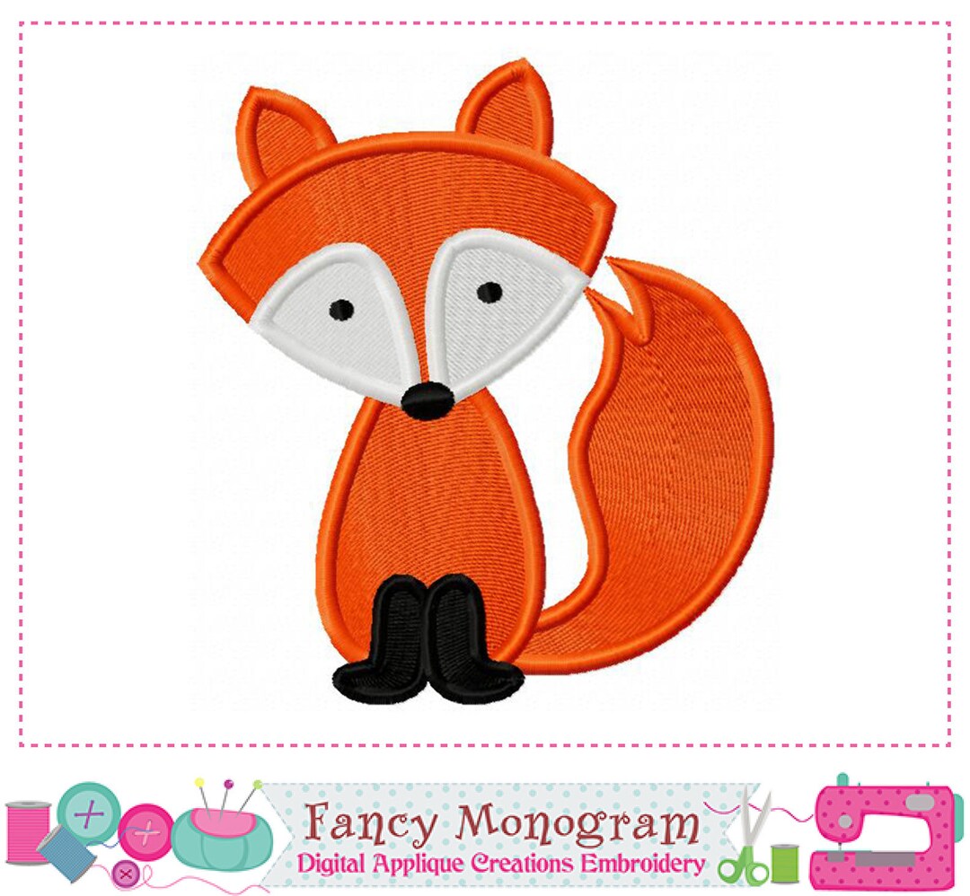 Fox Applique Machine Embroidery Pattern - Easter Design - Shirt ...
