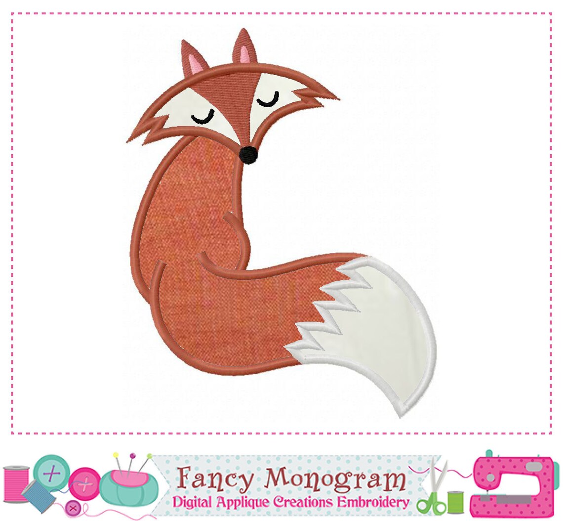 Fox Applique Fox Design Fox Embroidery Fox Animal | Etsy