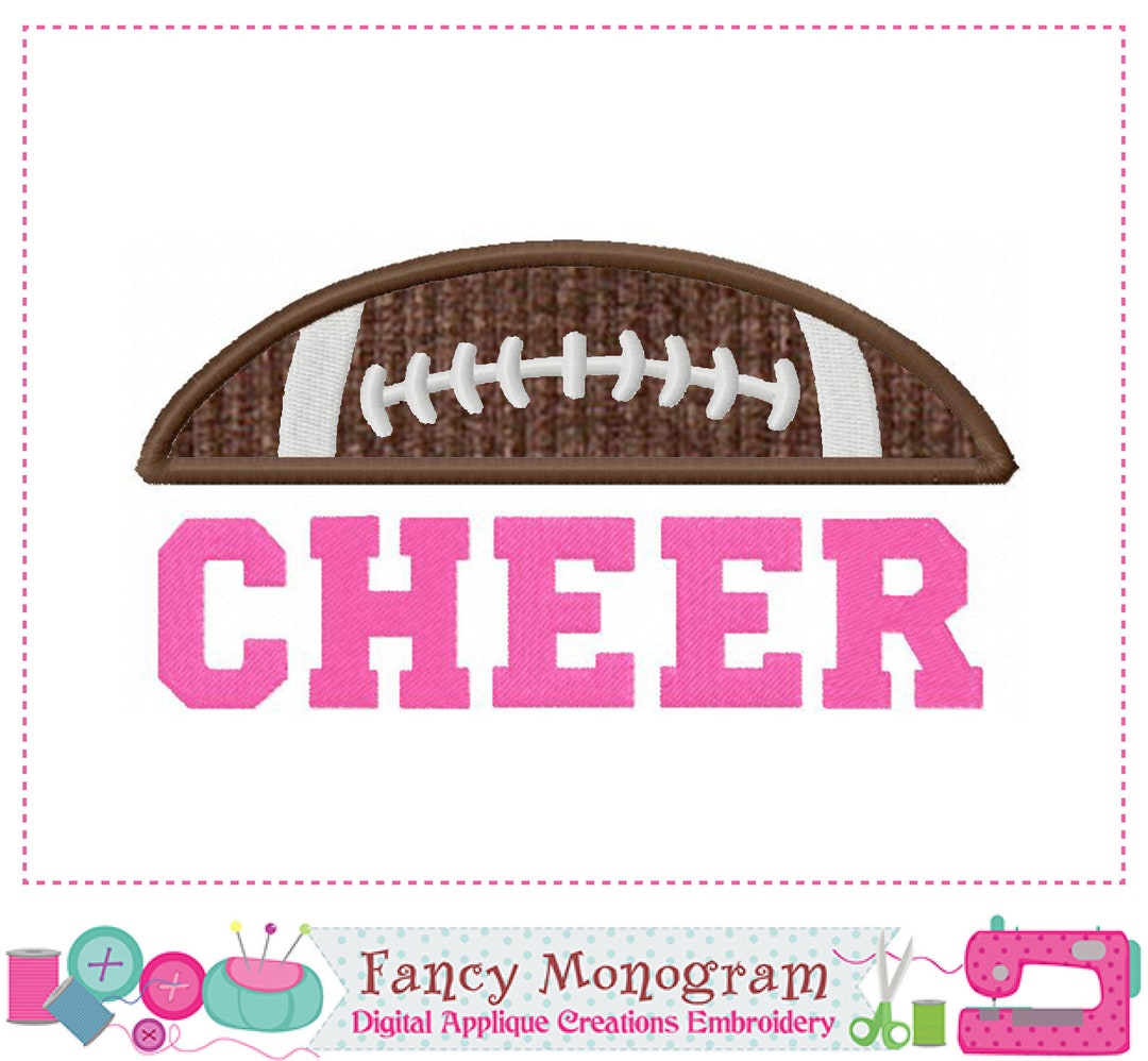 Cheerleader Applique Embroidery Design - School Sports Football Theme ...