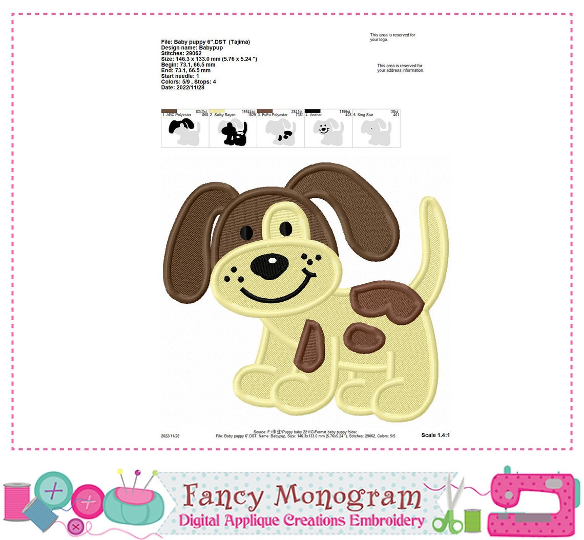 Puppy Machine Embroidery Design – Dog Embroidery Pattern (digital ...