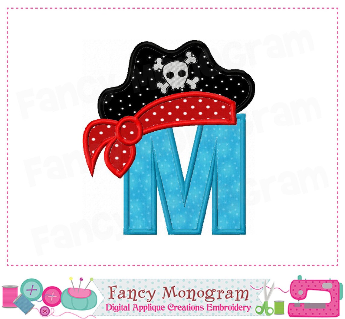 Pirate Alphabet Embroidery Pirate Monograms Az Design Etsy