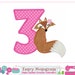 Fox Numbers Applique Design Easter Numbers Applique - Etsy