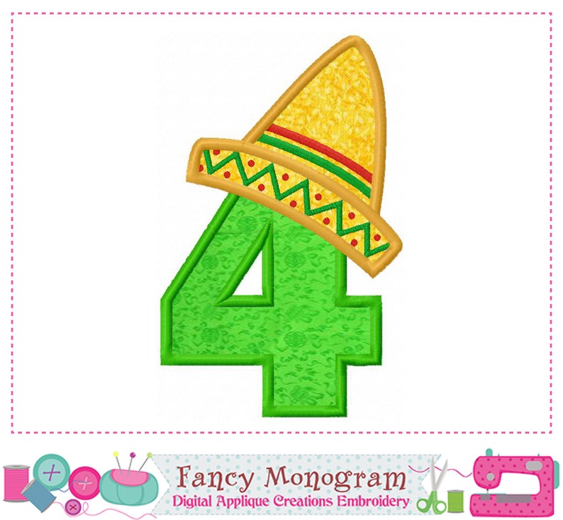 CINCO DE MAYO Numbers Applique Design Birthday Numbers - Etsy
