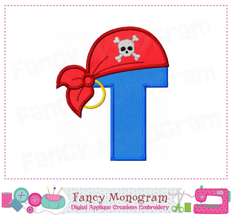 Pirate Alphabet embroidery Pirate Monograms A-Z design | Etsy
