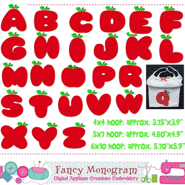Apple Applique - Etsy