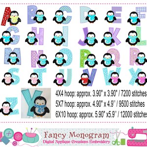 Penguin Alphabet Design Christmas Monograms Design Winter Letters ...