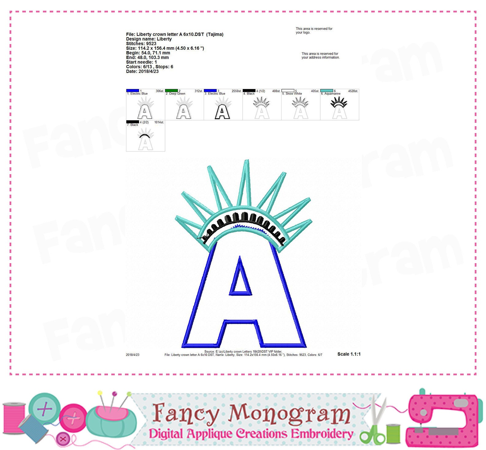 Liberty crown Alphabet embroidery 4th of July Monogram | Etsy