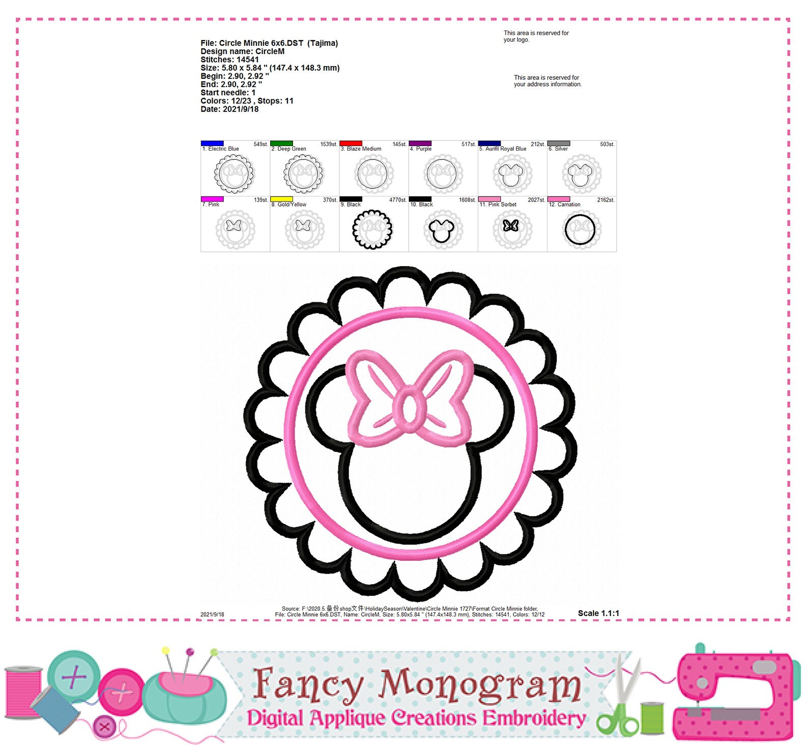 Minnie Mouse Applique Embroidery Design: Bow Pattern 1727 - Etsy