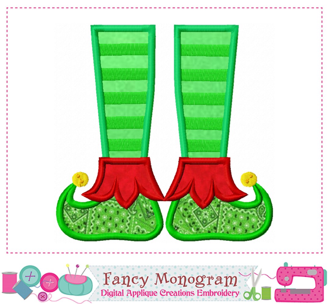 Festive Machine Embroidery Elves Feet Design for Christmas -21103 - Etsy