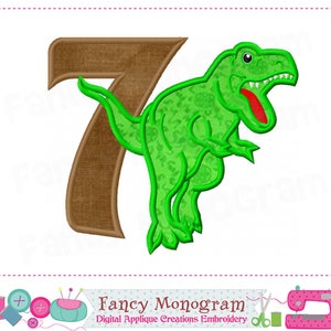 T-rex Numbers Embroidery T-rex Numbers Applique Dinosaur Embroidery T ...