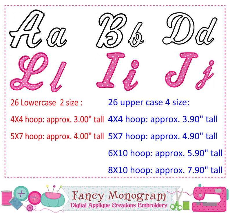 Alphabet Applique 26 Letters Upper and Lower 6 Sizes - Etsy