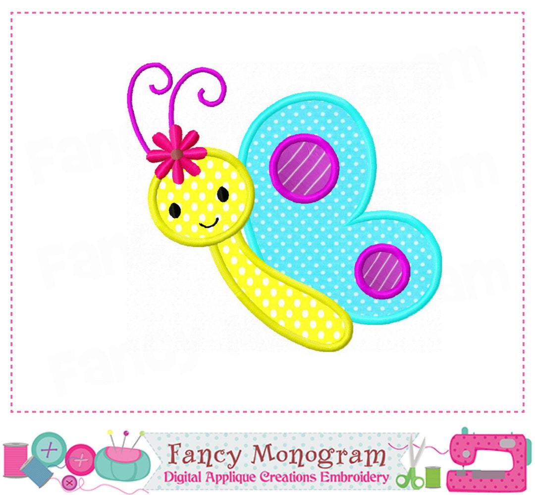 Butterfly Applique Embroidery Design Girl Party Birthday Butterfly ...