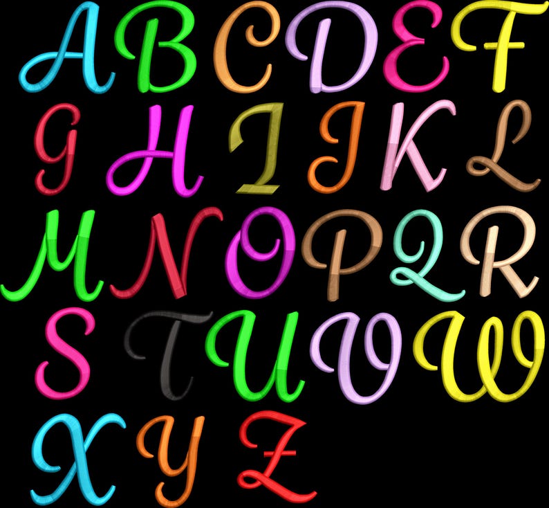 3D Puff Alphabet Embroidery Font | Letters Machine Designs（1.5‘‘ 2‘‘ 2. ...