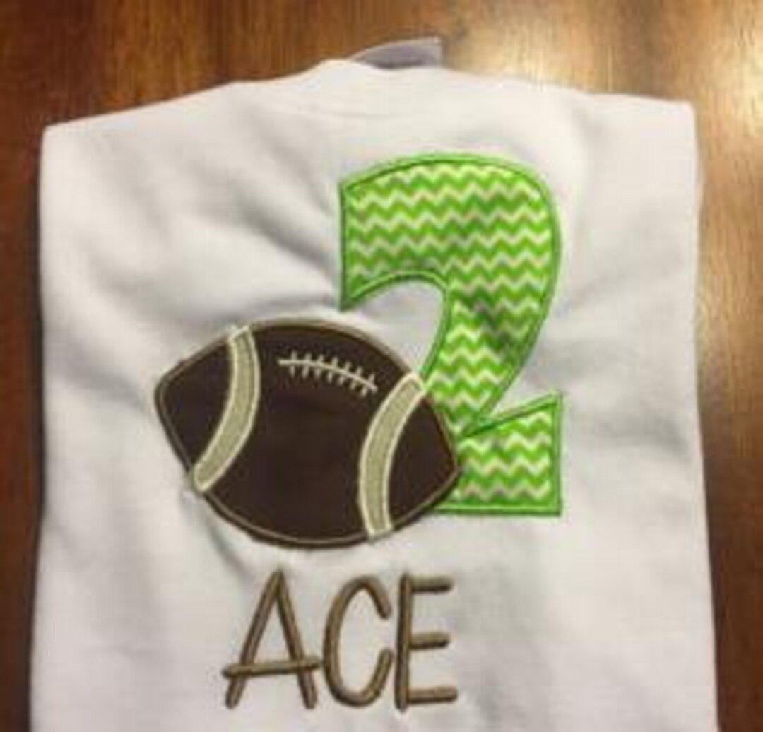 Football Number 2 Applique Birthday Number 2 Applique My 2nd Birthday ...