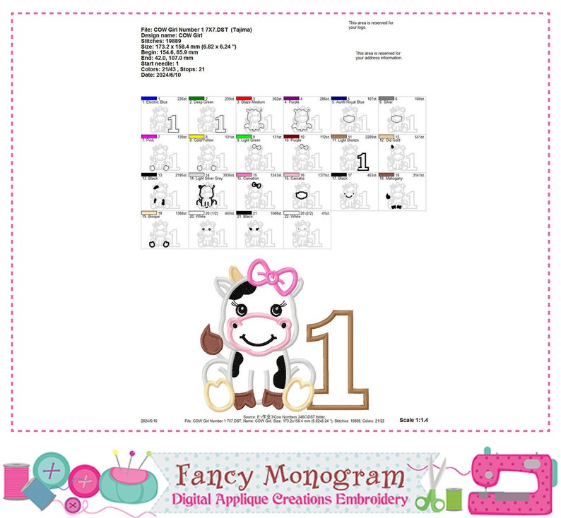 Cow Numbers Applique - Farm Birthday Bow Embroidery 246C - Etsy