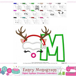 Christmas Reindeer Alphabet Design Birthday Monogram Design Christmas ...