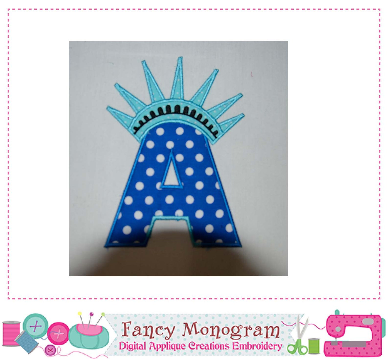 Liberty Crown Alphabet Embroidery 4th of July Monogram - Etsy