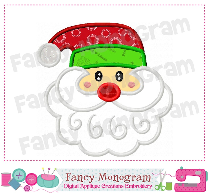 Santa Claus applique Santa Claus embroidery Santa design | Etsy