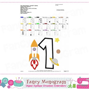 Space Ship Applique Embroidery Numbers Set (digital Download) 2265 - Etsy