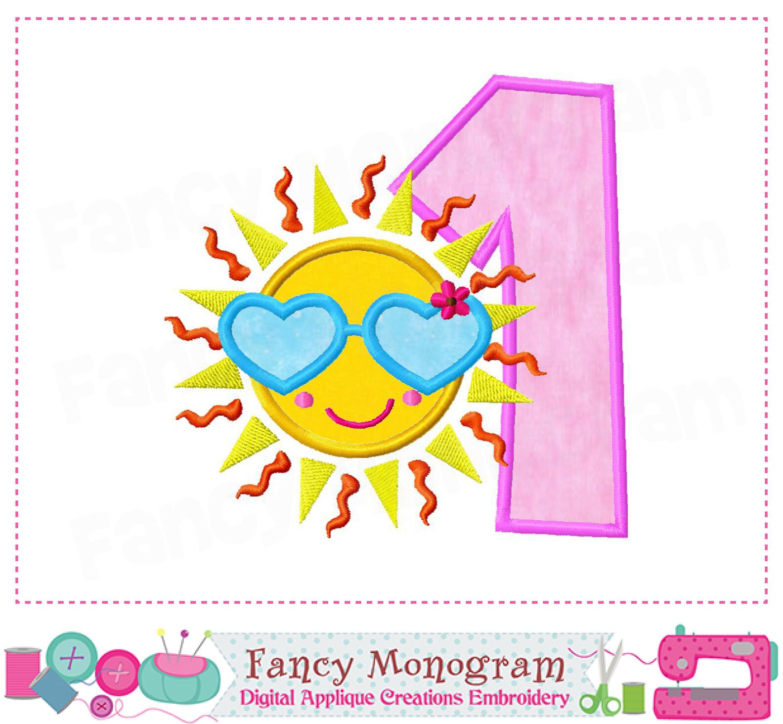 Sun Numbers applique Summer Numbers embroidery Birthday | Etsy