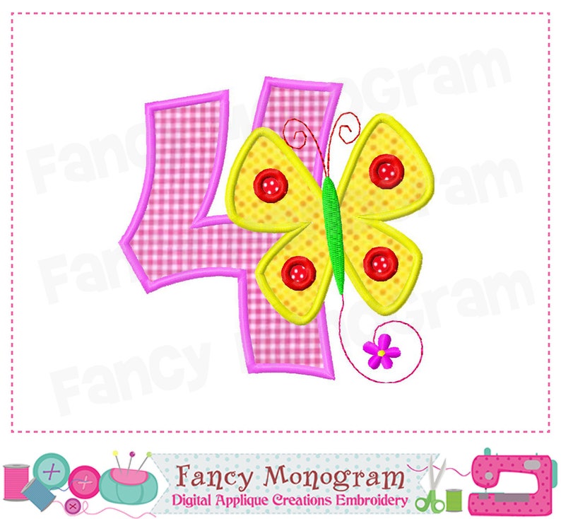 Butterfly Numbers Applique Birthday Numbers Embroidery | Etsy