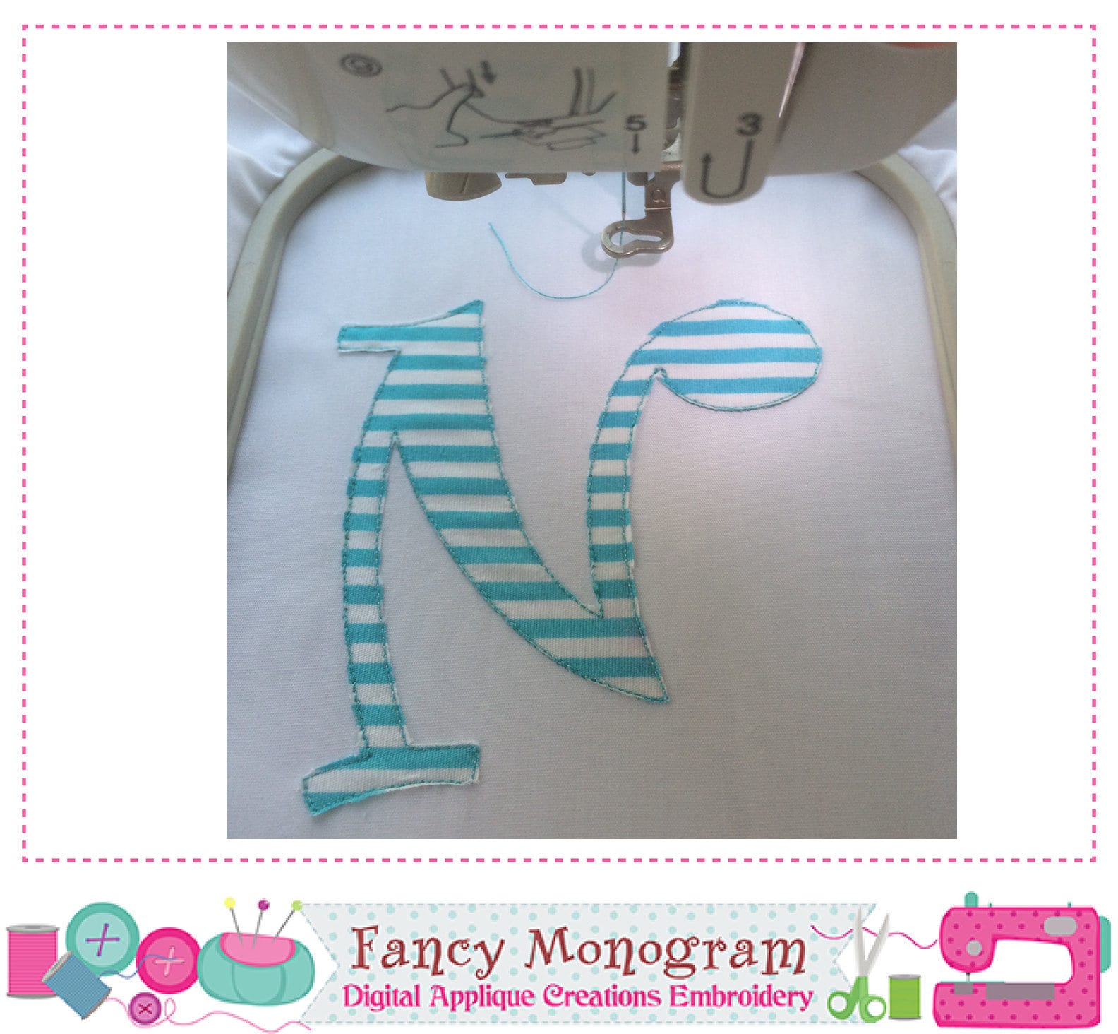 Machine Embroidery Applique Monogram Design - Alphabet Fonts - Instant ...