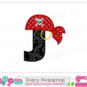 Pirate Monogram Font for Machine Embroidery - Alphabet Applique Design ...