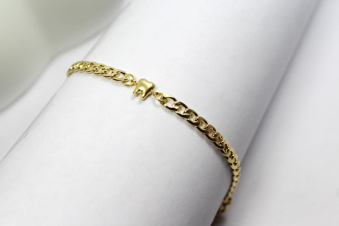 Gold Tooth Men Bracelet. Gold Teeth Jewelry for Him. Dentist Bracelet ...