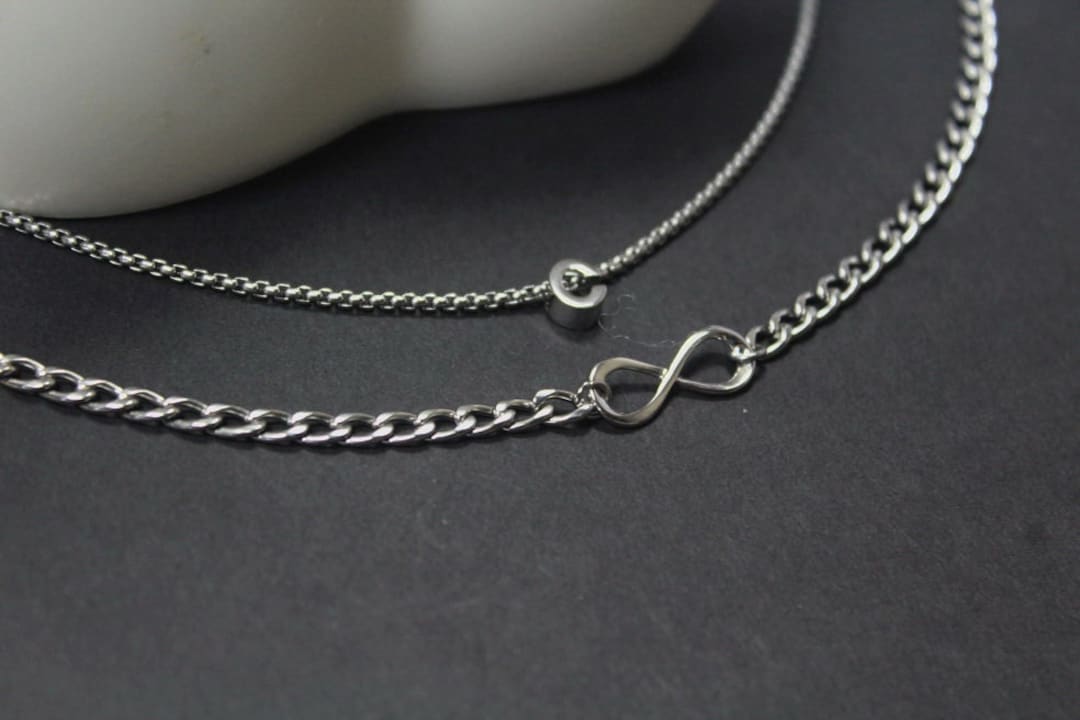 Personalized Infinity Necklace, Set of 2 .custom Initial Men Necklace ...