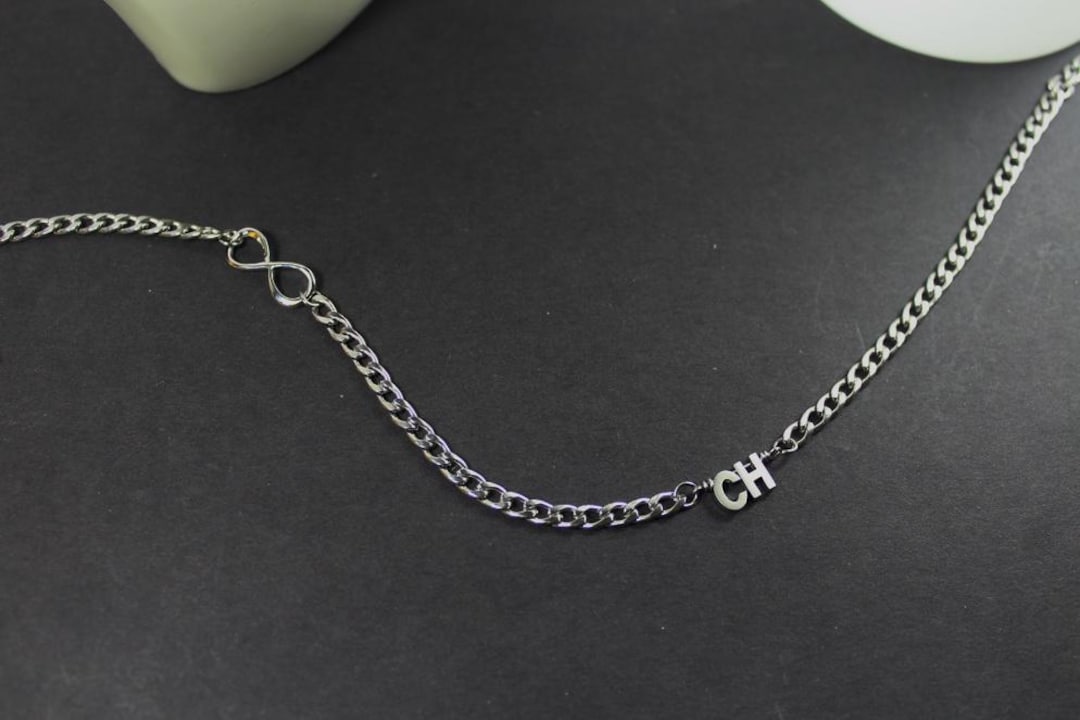 Custom Infinity Jewelry Custom Two Initials Necklace , Family Initial ...