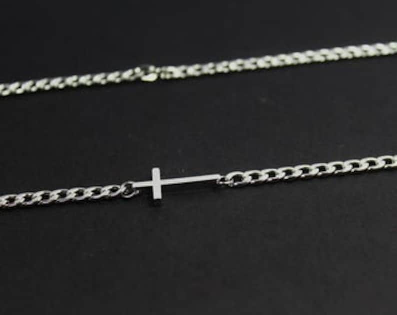 Double Cross Jewelry for Men Layered Cross Necklacesideways | Etsy